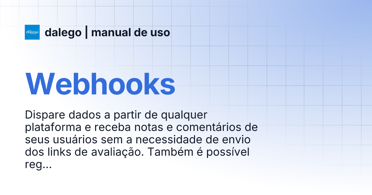 Webhooks | dalego | manual de uso